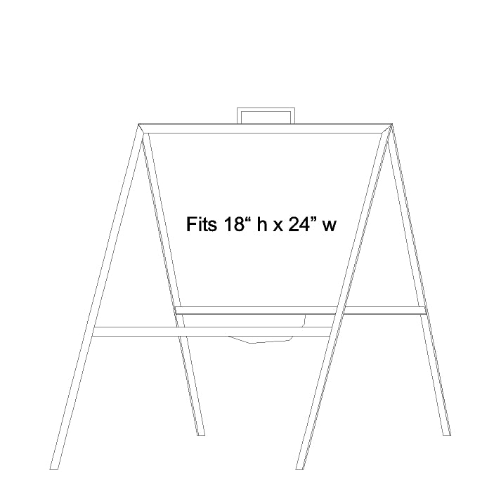 Portable Folding A-Frame Sidewalk Sign Frame 18" x 24" - Bull Steel